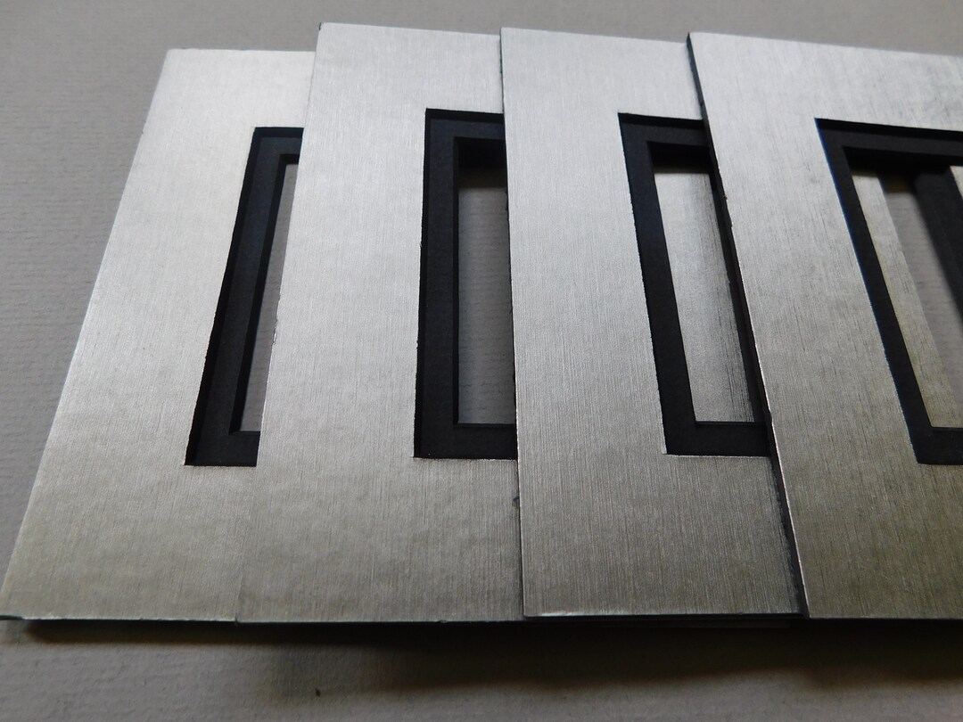 Four 5x5 Picture Mats, Silver/ Black, Black Core - Etsy