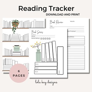 Printable Reading Tracker| Reading Review| Reading Bookshelf| Reading ...