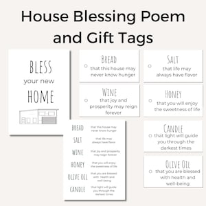 Housewarming Printable| House Blessing Printable| Bread, Salt, Wine ...