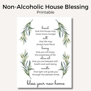 Non-alcoholic Housewarming Printable House Blessing Printable Bread ...