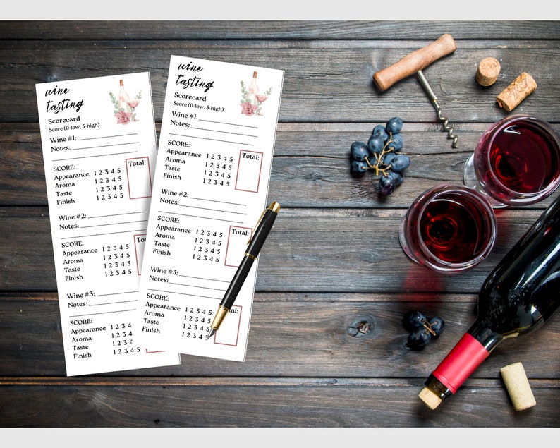 Feminine Wine Tasting Scorecard and Cheat Sheet | Wine Tasting Guide | Date Night, Girls Night ...