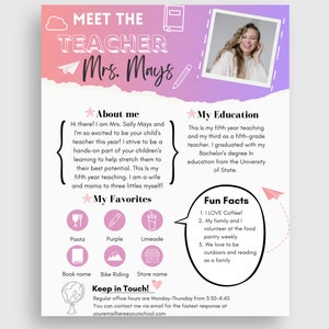 Meet the Teacher Template| About Me Back to School Flyer| Back to ...