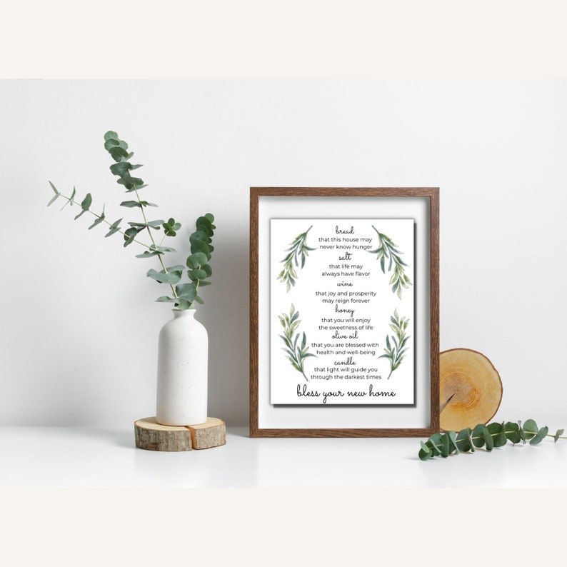 Housewarming Printable| House Blessing Printable| Bread, Salt, Wine ...