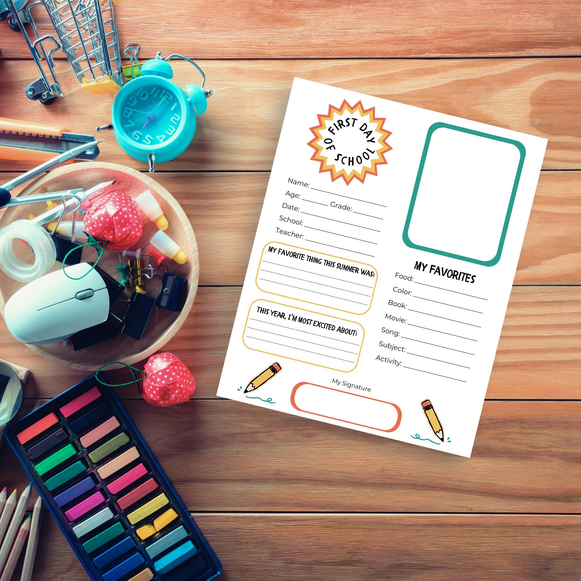 First Day of School Interview Questions | First Day of School Activity ...