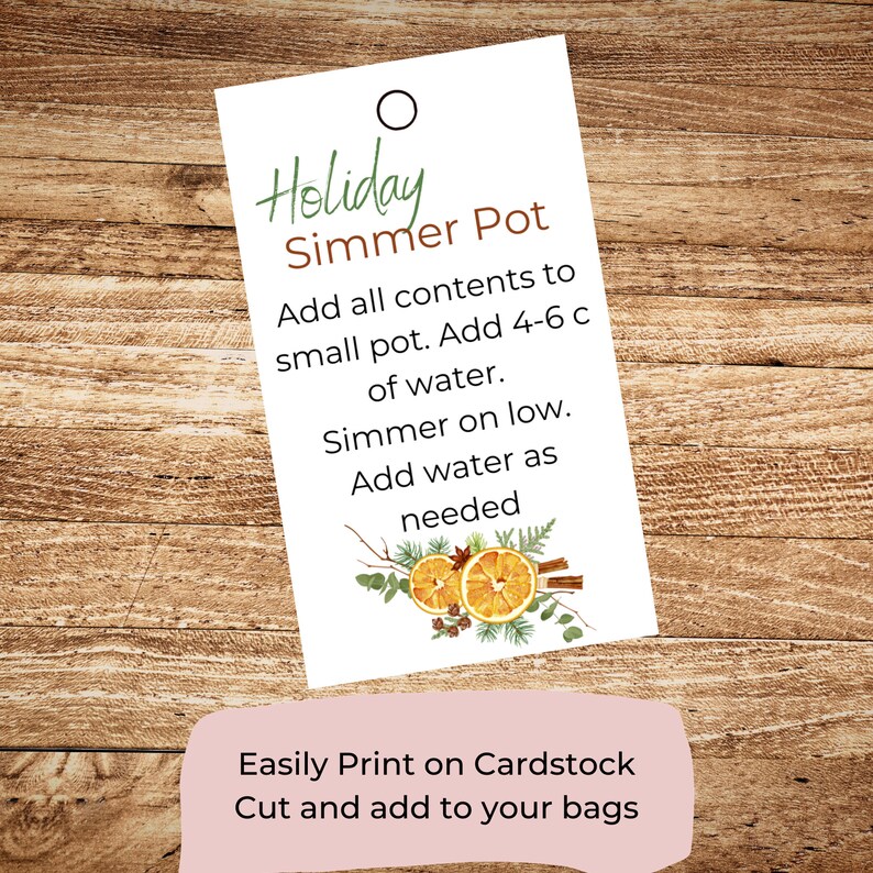 Stovetop Potpourri Tags| Christmas Simmering Pot Gift Tags| Holiday ...
