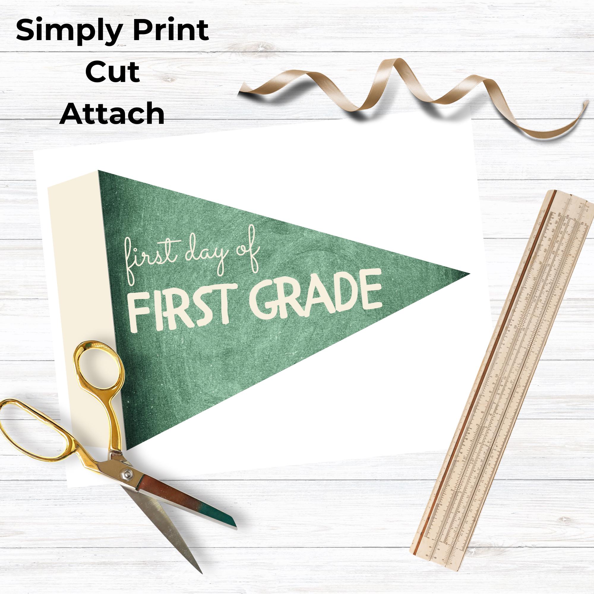 DIY First Day of School Pennant Flags | First Day of School Photo Prop ...