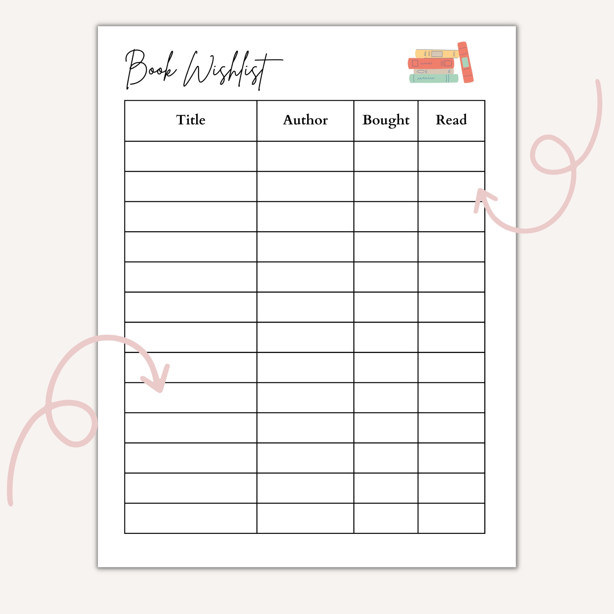 Printable Reading Tracker Reading Review Reading Bookshelf Reading ...