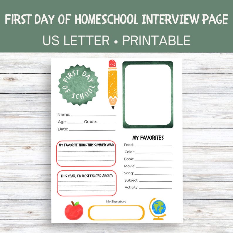 First Day of Homeschool Interview Questions | First Day of School ...