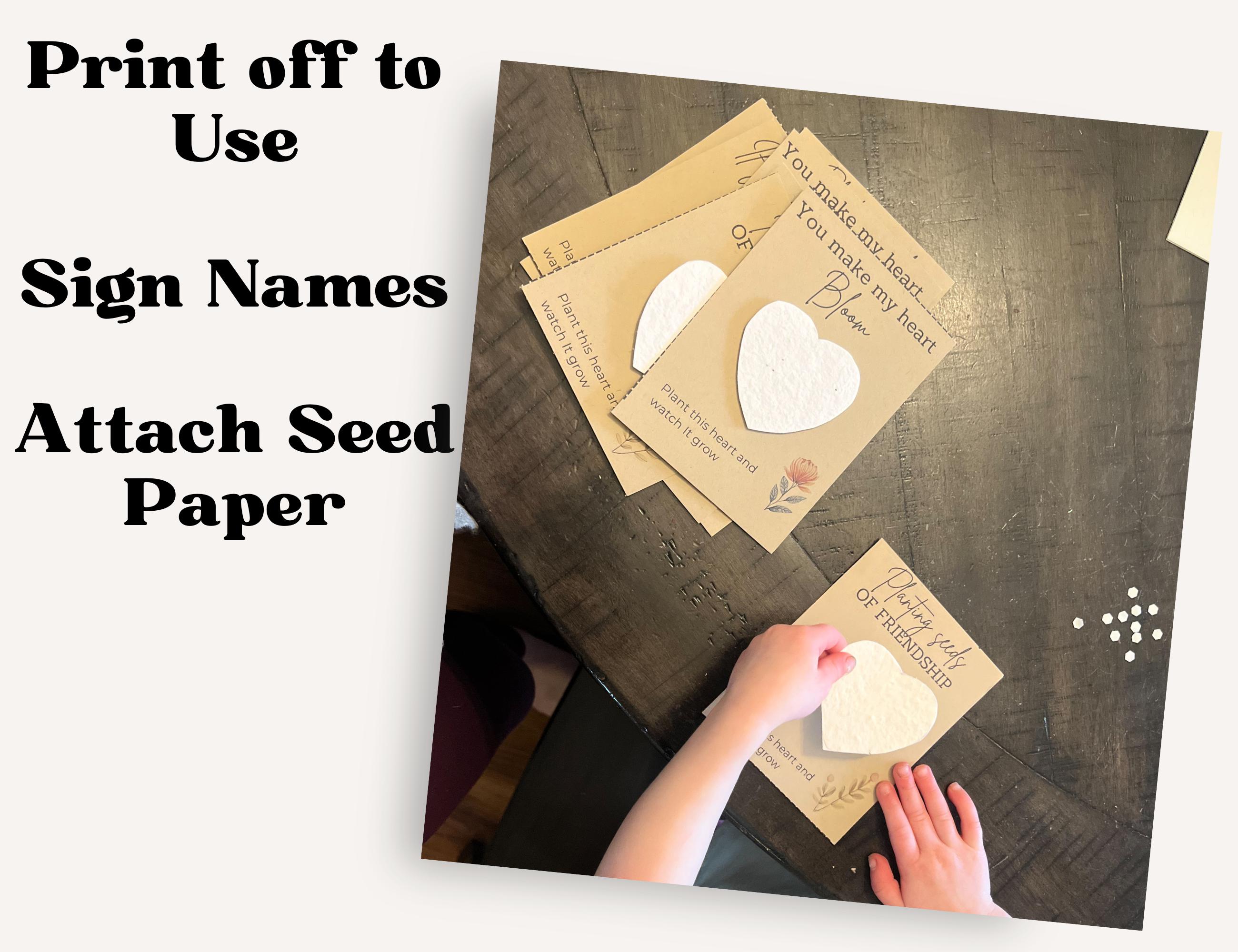 Seed Paper Printable Valentines | Wildflower Seed Paper Valentines ...