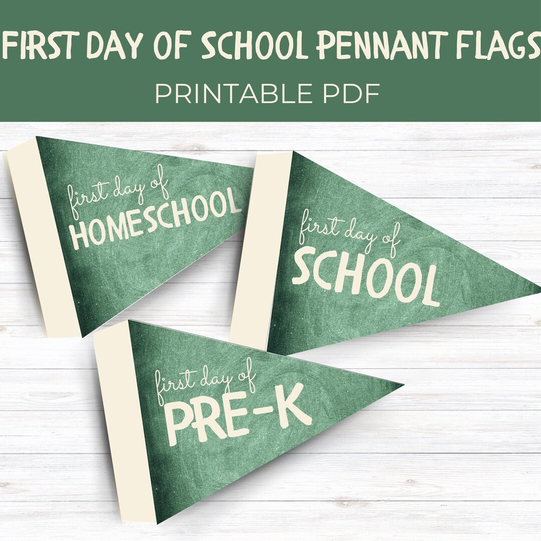DIY First Day of School Pennant Flags First Day of School Photo Prop ...