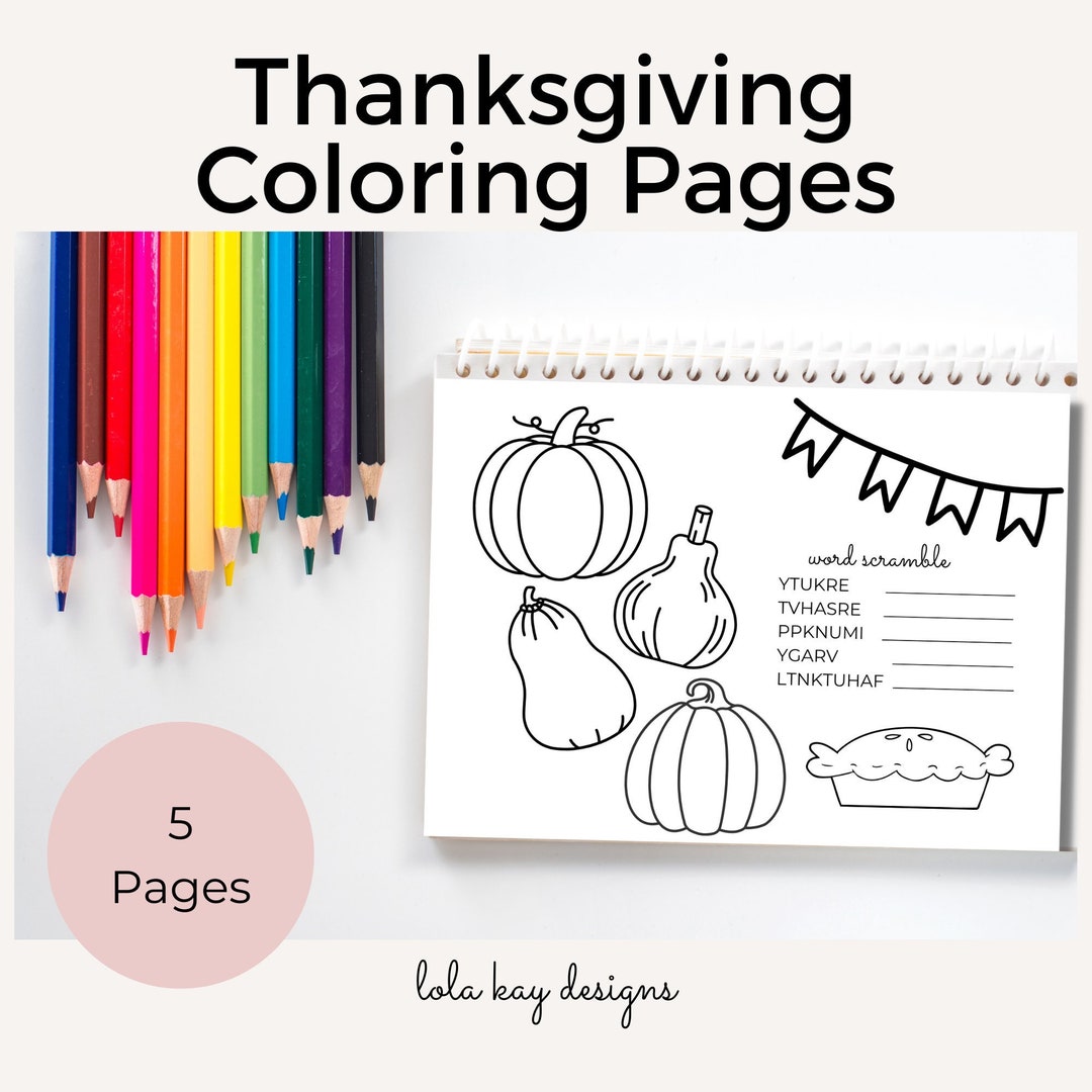 Thanksgiving Coloring Pages| Digital Download| Kids Placemats - Etsy