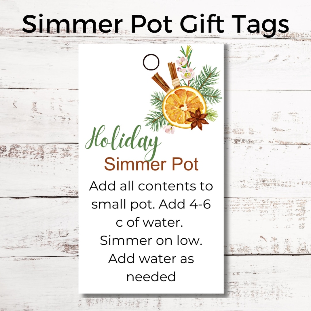 Holiday Simmer Pot Tags| Stovetop Potpourri Tags| Christmas Simmering ...