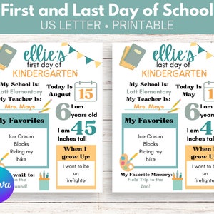 First and Last Day of School Printable Sign | Editable Kids Back to ...
