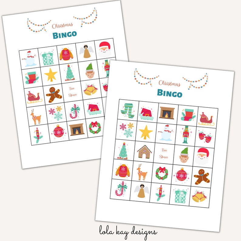 Christmas Bingo Game Printable| 20 Different Cards| Instant Download ...