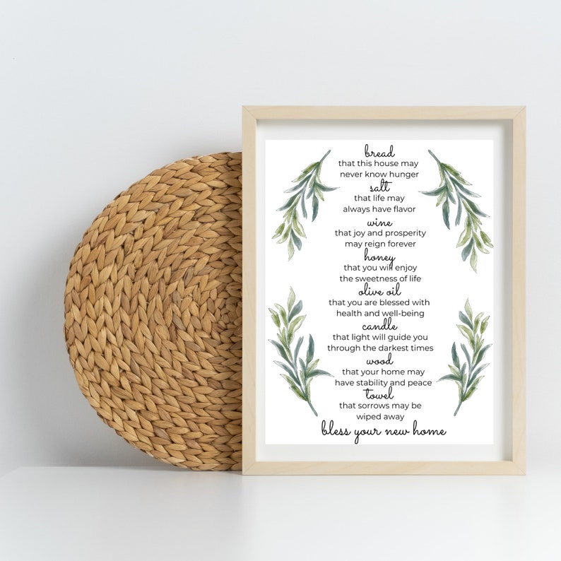 Extended Housewarming Printable| House Blessing Printable| Bread, Salt ...