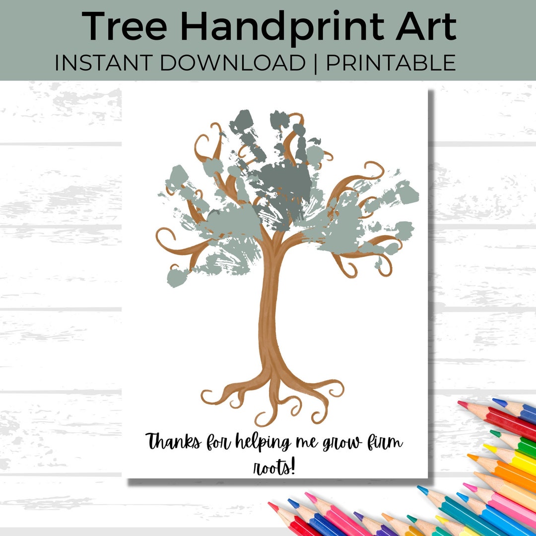 Tree Handprint Art Mother's Day Craft Father's Day - Etsy