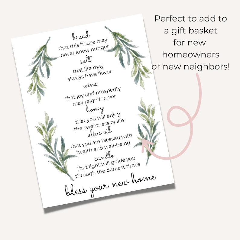 Housewarming Printable House Blessing Printable Bread Salt - Etsy