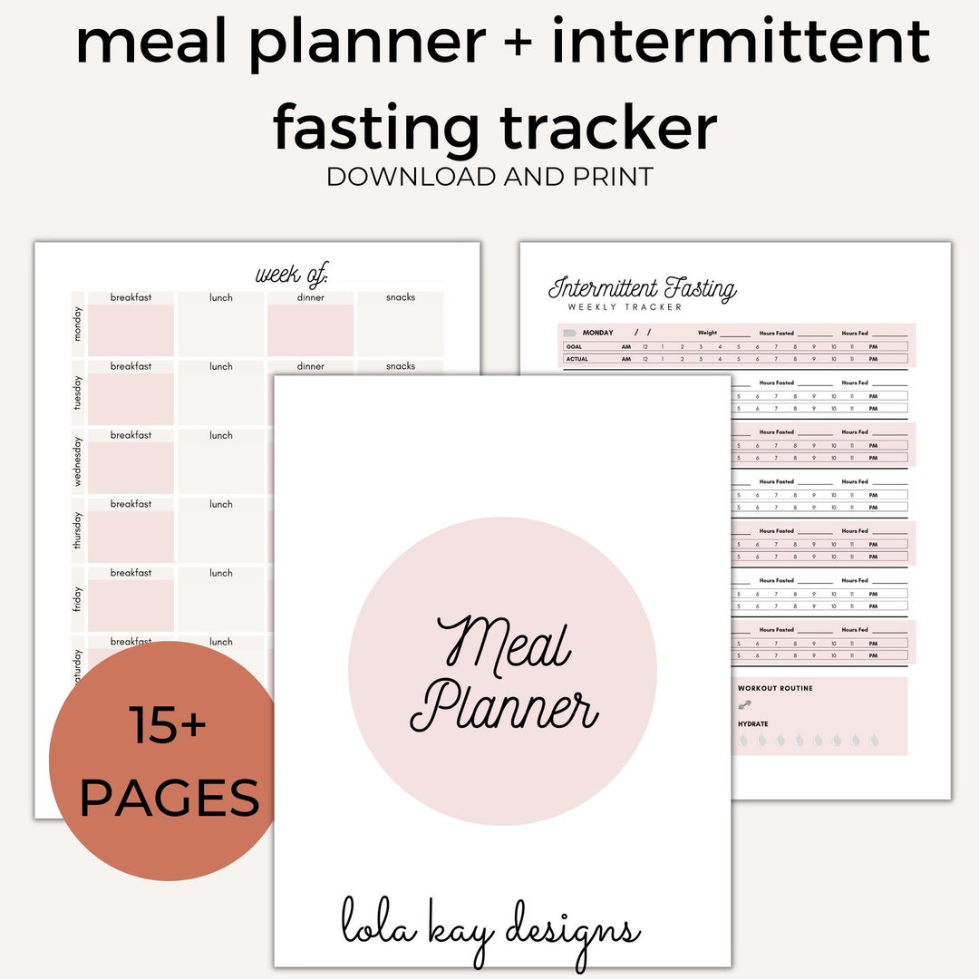 Meal Planner + Intermittent Fasting Tracker| Printable Intermittent ...