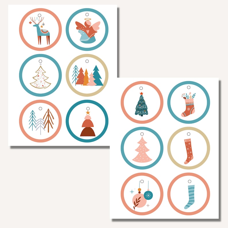 Printable Christmas Gift Tags| Boho Inspired Christmas Tags| Print and ...