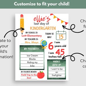 First and Last Day of School Printable Sign | Editable Kids Back to ...