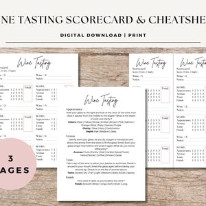 Simple Wine Tasting Scorecard and Cheat Sheet | Wine Tasting Guide ...