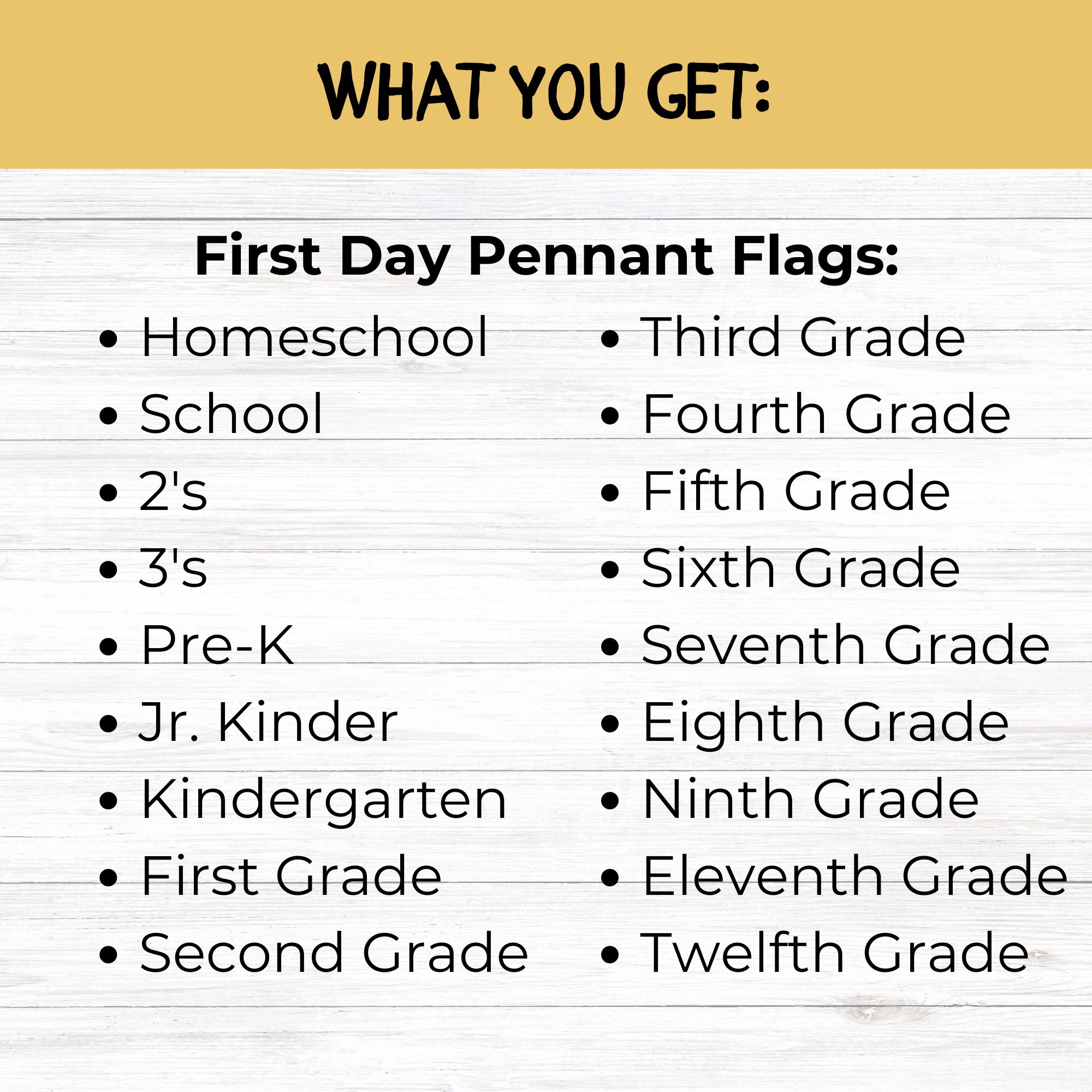 DIY First Day of School Pennant Flags | First Day of School Photo Prop ...
