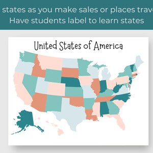 Printable United States Map | Printable Sales Map | Goal Map | Coloring ...