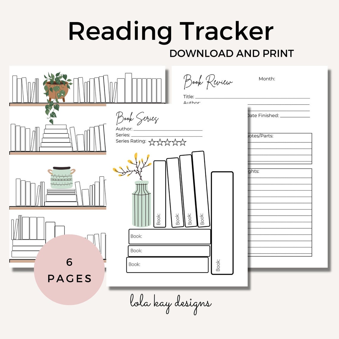 Printable Reading Tracker Reading Review Reading Bookshelf Reading ...