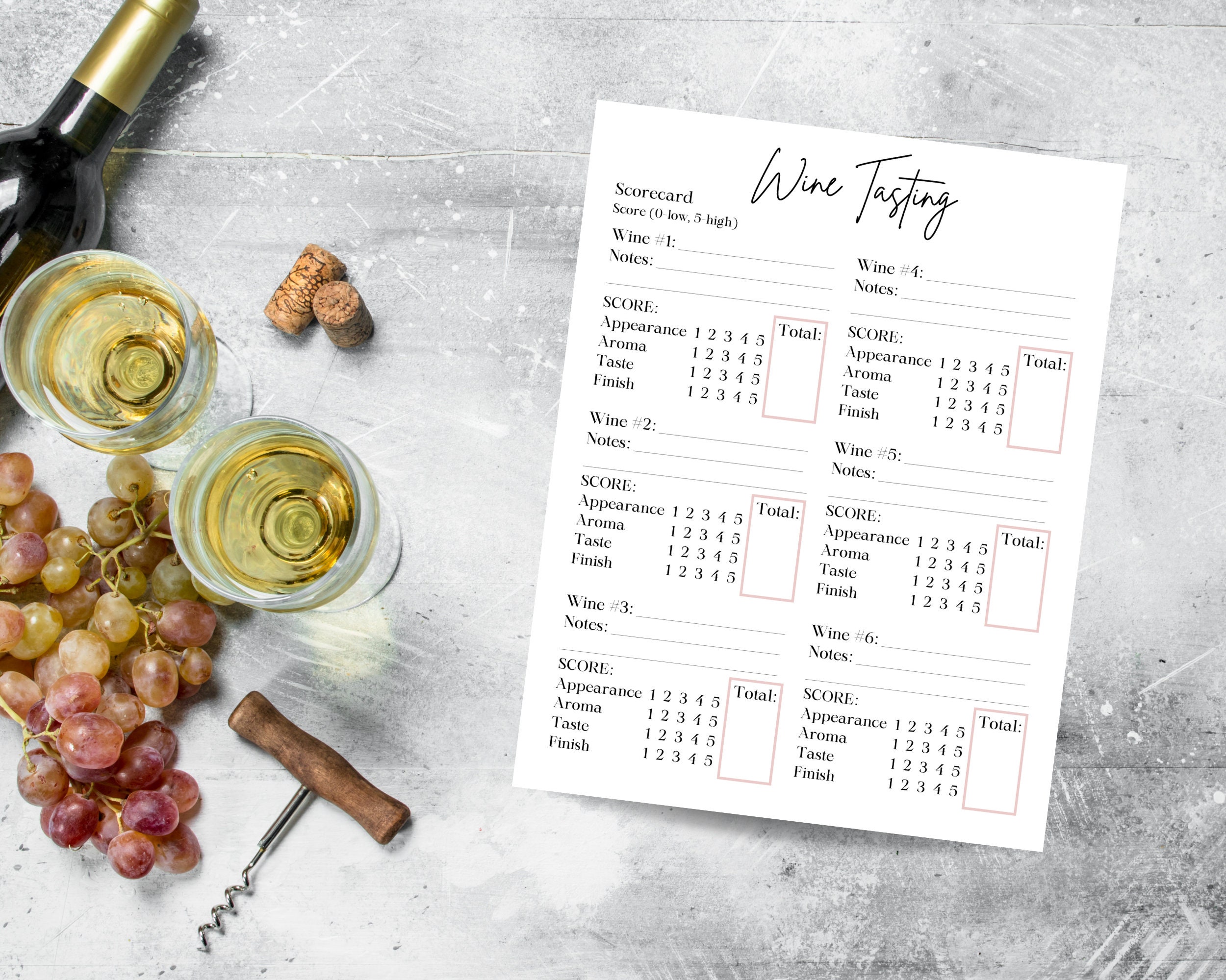 Simple Wine Tasting Scorecard and Cheat Sheet | Wine Tasting Guide ...