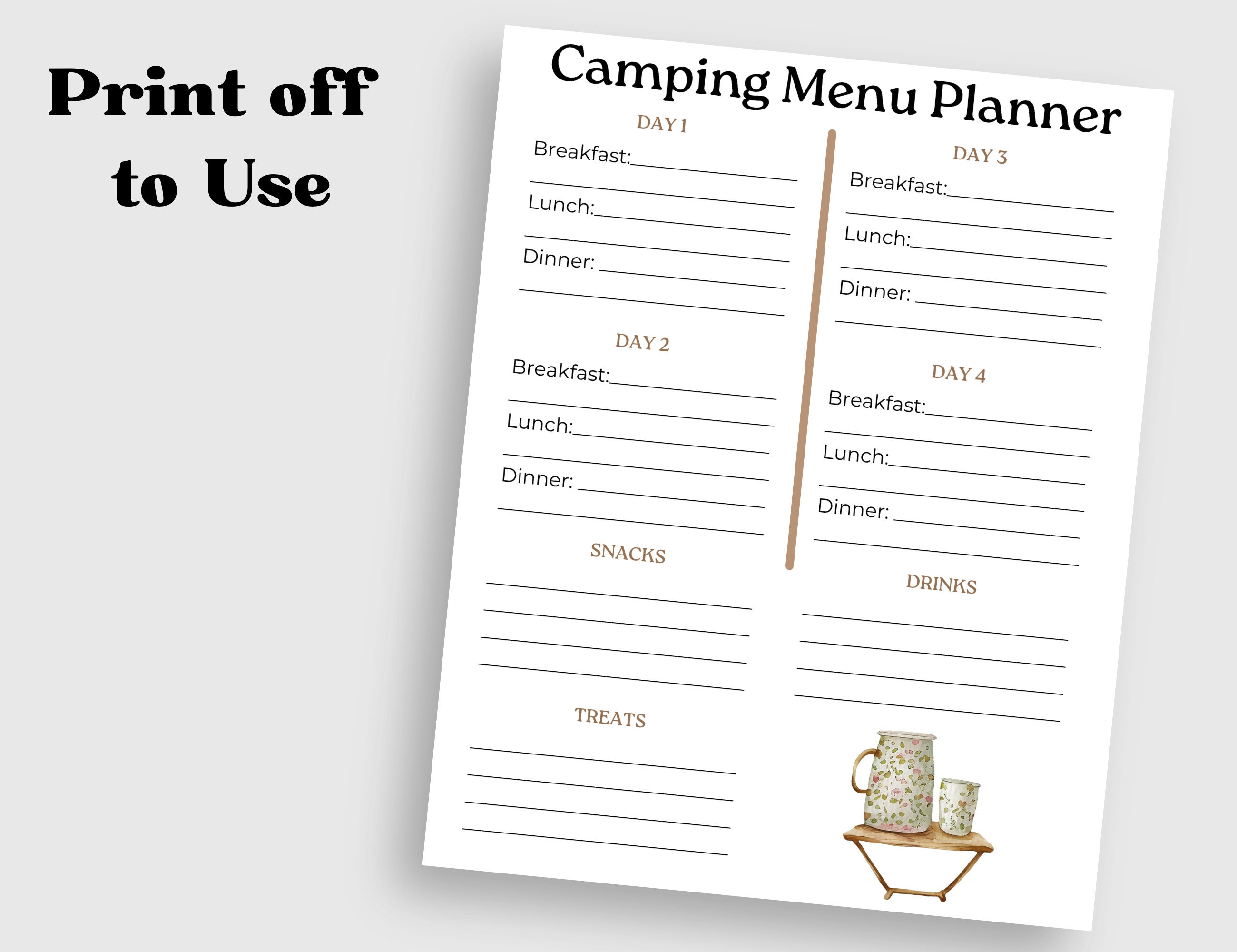 Ultimate Camping Meal Planner and Grocery List | Camping Meal Prep ...