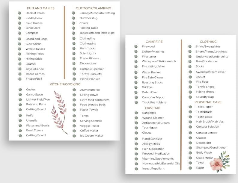 Ultimate Camping Checklist and Glamping Packing List - Comprehensive ...