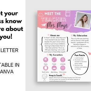 Meet the Teacher Template| About Me Back to School Flyer| Back to ...