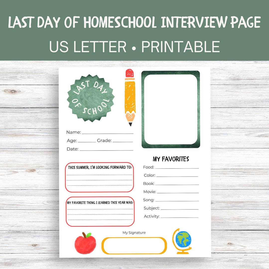 Last Day of School Homeschool Interview Questions | Last Day of School ...