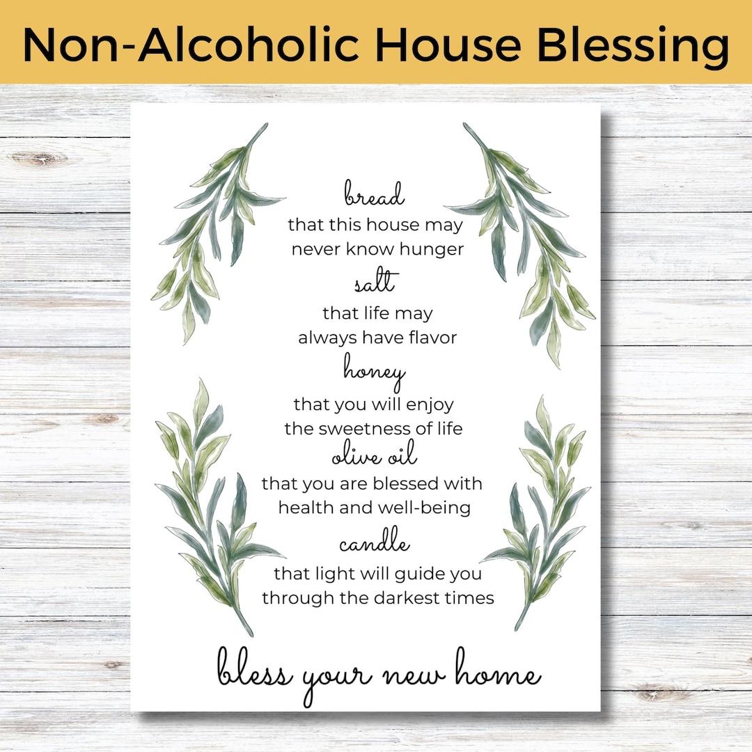 Non-alcoholic Housewarming Printable| House Blessing Printable| Bread ...