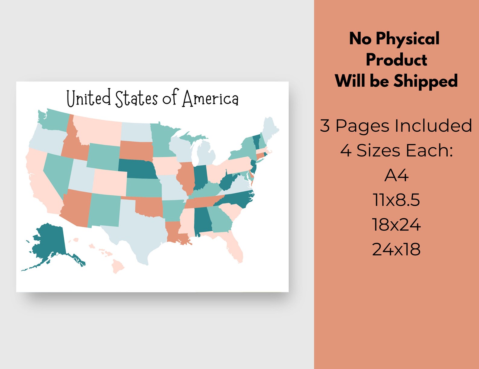 Printable United States Map Printable Sales Map Goal Map Coloring Page ...