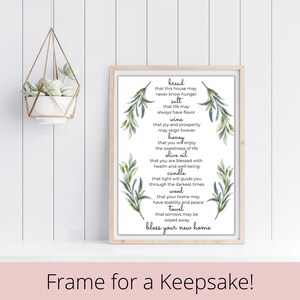 Extended Housewarming Printable| House Blessing Printable| Bread, Salt ...