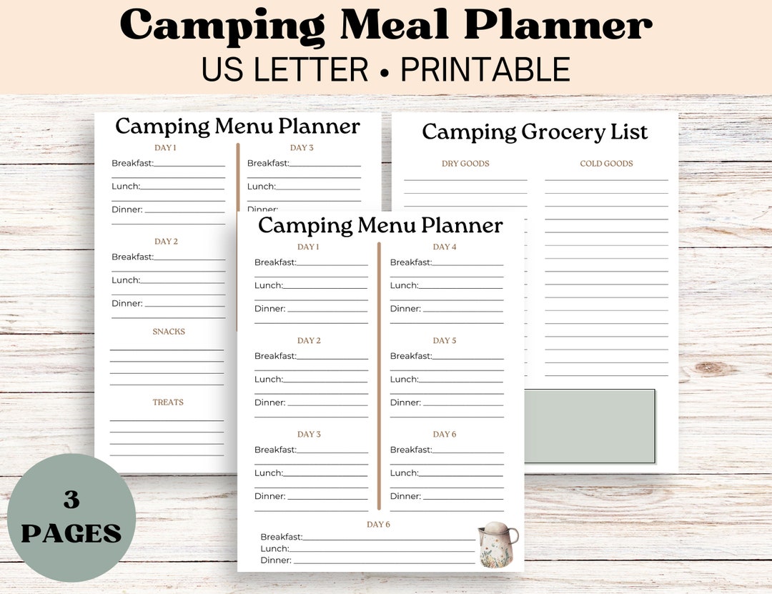 Ultimate Camping Meal Planner and Grocery List | Camping Meal Prep ...