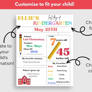 First and Last Day of School Printable Sign | Editable Kids Back to ...