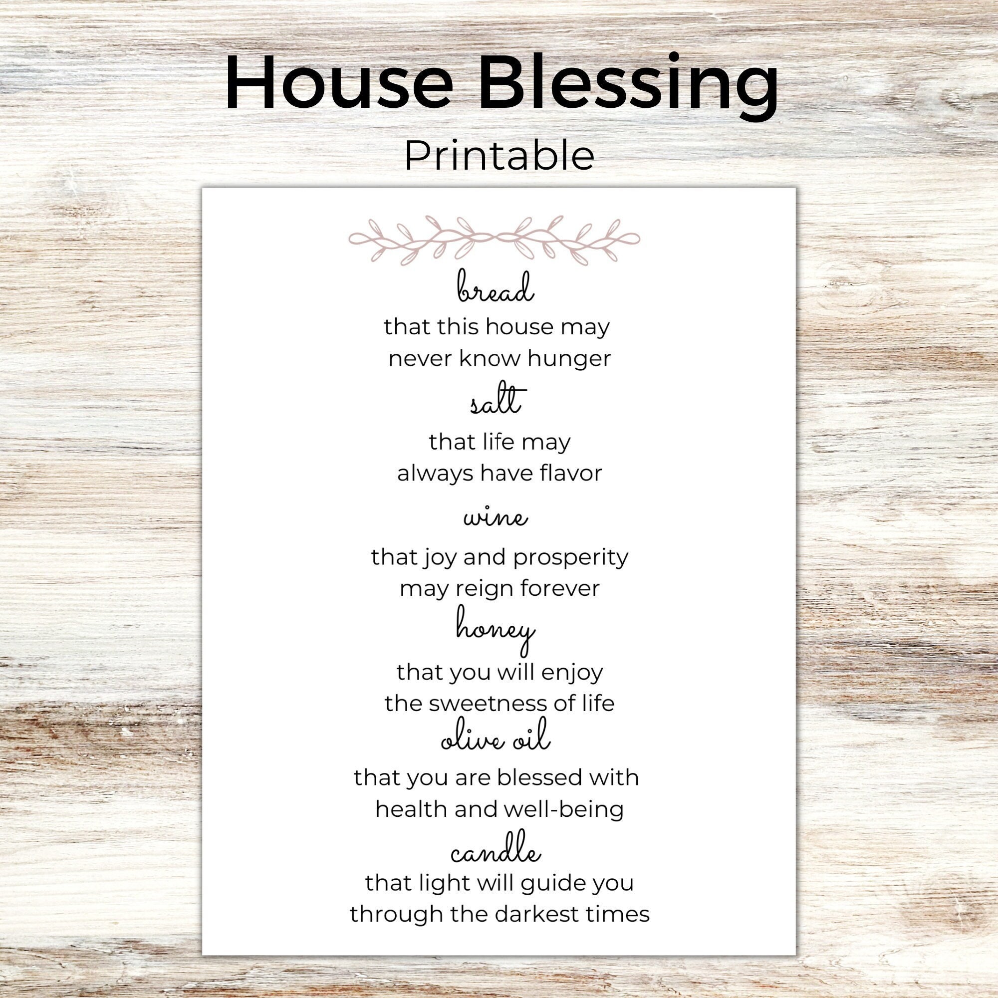 Housewarming Printable| House Blessing Printable| Bread, Salt, Wine| New Neighbors| New ...