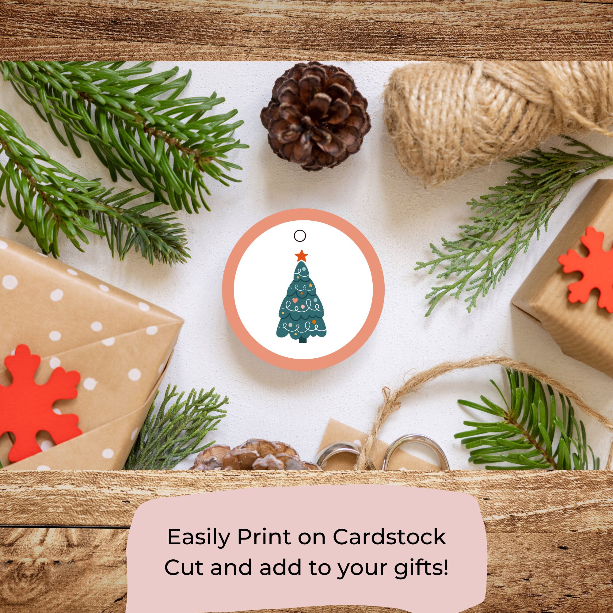 Printable Christmas Gift Tags| Boho Inspired Christmas Tags| Print and ...