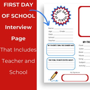 First Day of School Interview Questions | First Day of School Activity ...