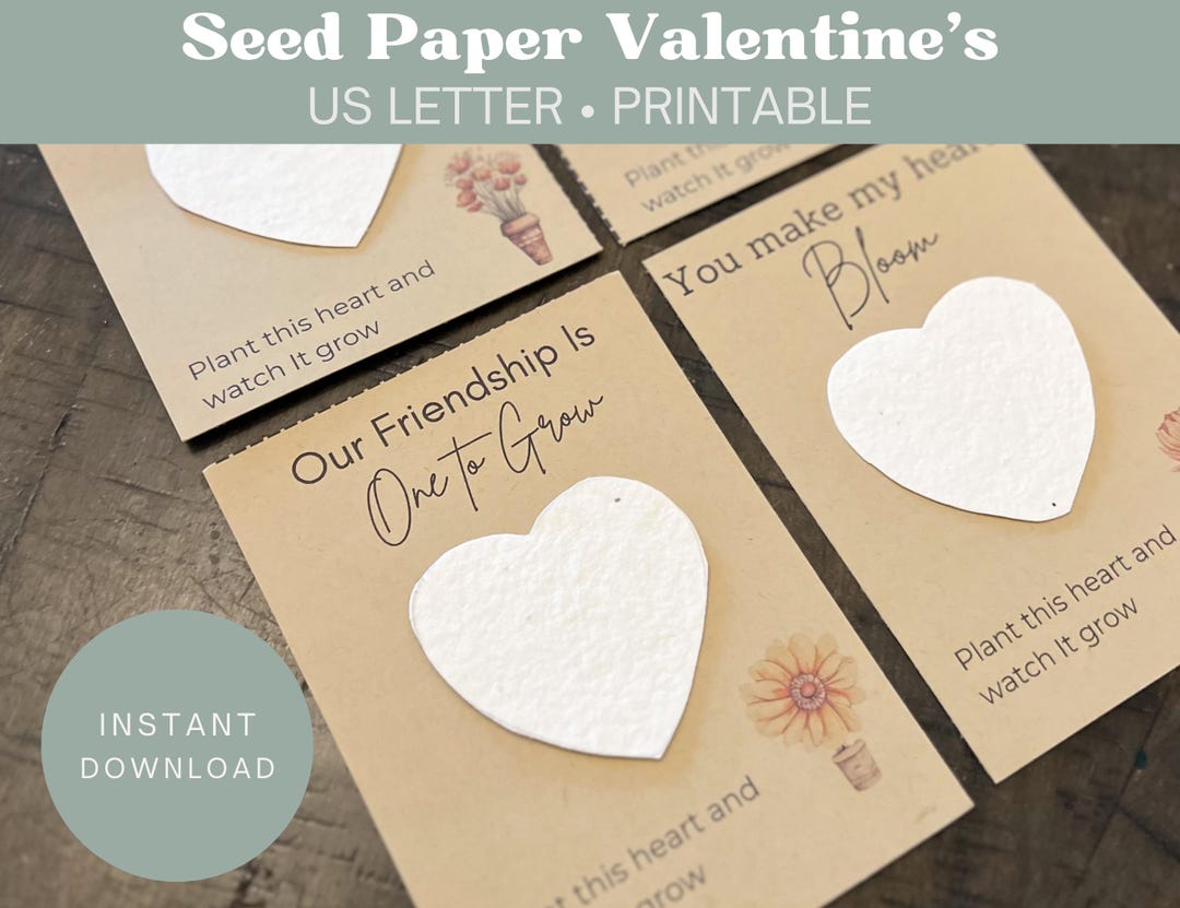 Seed Paper Printable Valentines | Wildflower Seed Paper Valentines ...