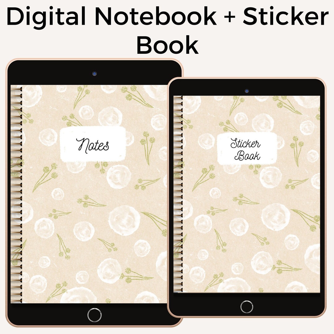 Digital Hyperlinked Notebook With Tabs and Stickerbook for Goodnotes 3 ...