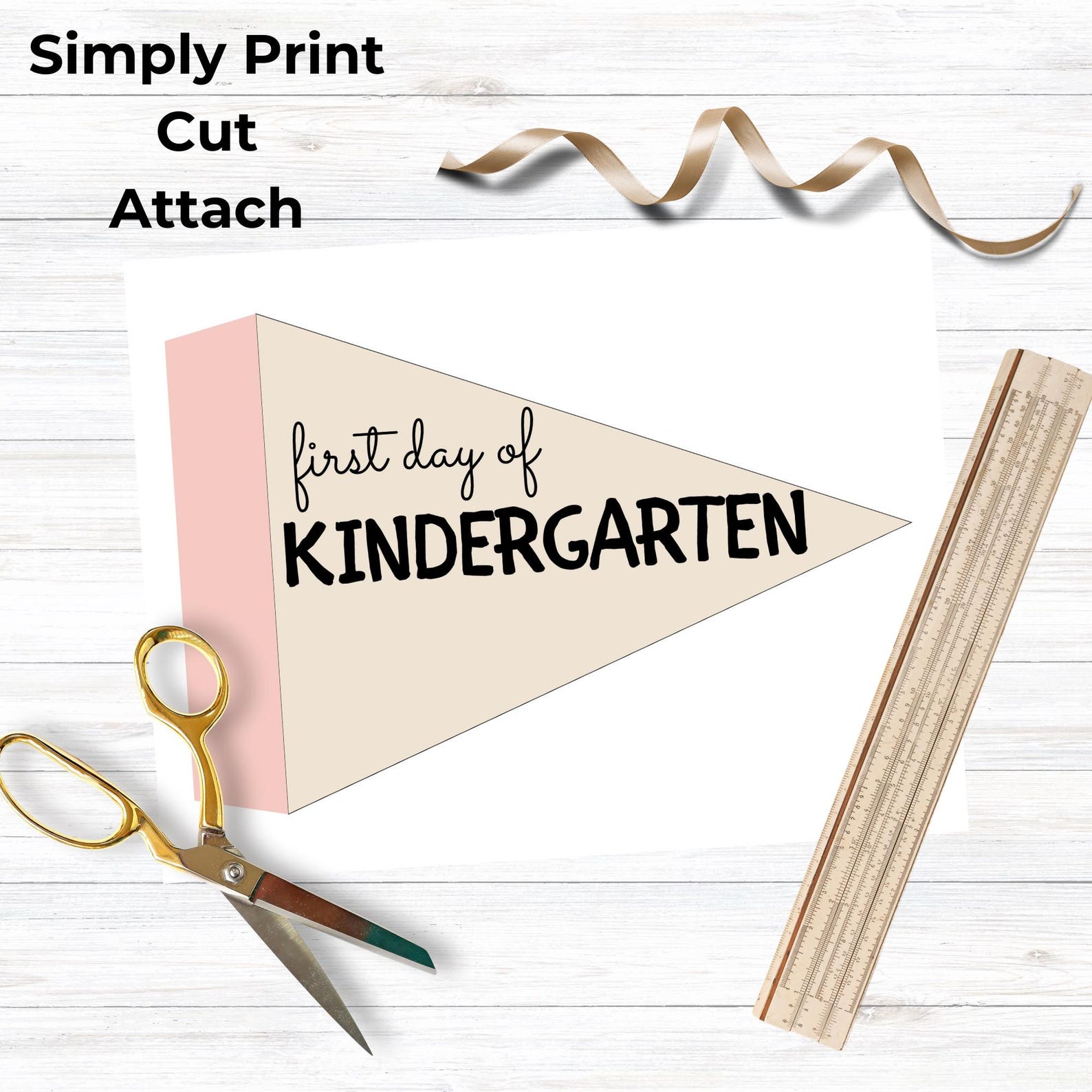 DIY First Day of School Pennant Flags | First Day of School Photo Prop ...