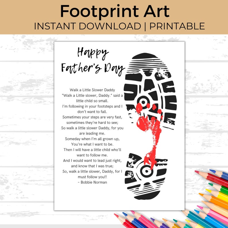 Walking in Daddy's Footsteps | Footprint Art | Father's Day Craft | DIY ...