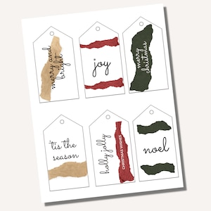 Printable Christmas Gift Tags| Rustic Inspired Christmas Tags| Print ...