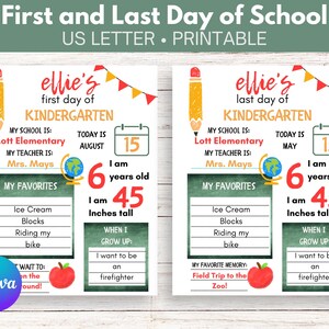 First and Last Day of School Printable Sign | Editable Kids Back to ...