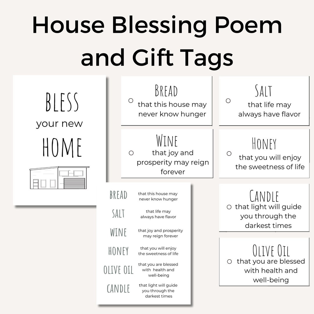 Housewarming Printable| House Blessing Printable| Bread, Salt, Wine ...