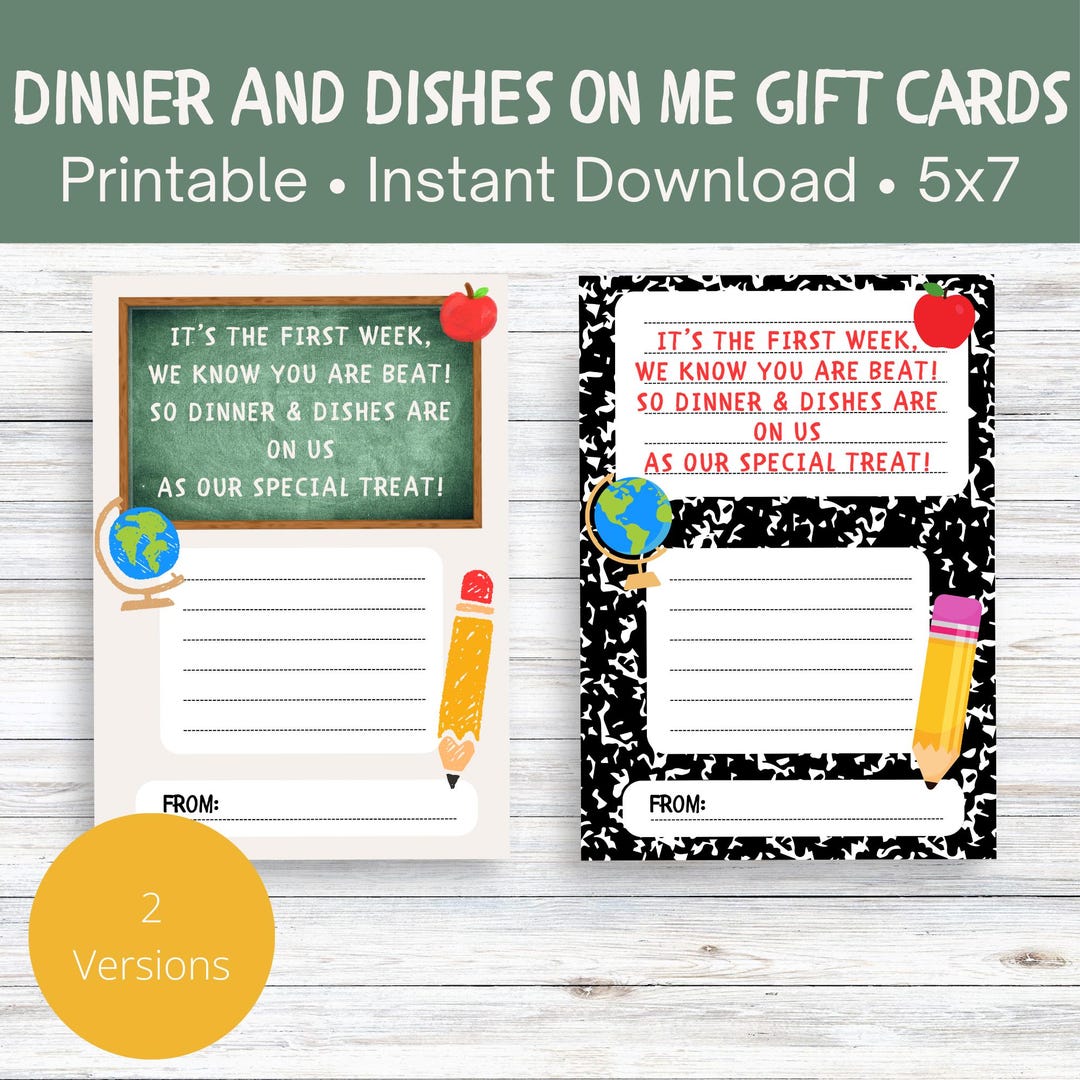 Back to School Teacher Gift Card Holder | Dinner and Dishes on Me ...