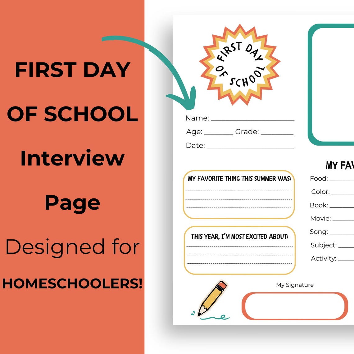 First Day of Homeschool Interview Questions | First Day of School ...